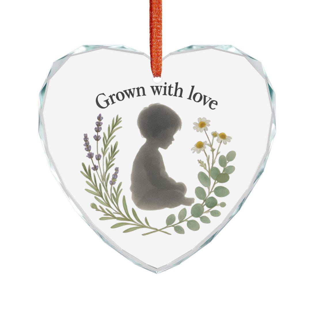 Heart-shaped Crystal Glass Ornament: Memorial Keepsake, Baby Shower ...