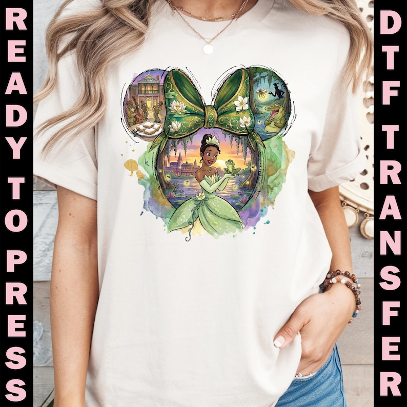 Disney Princess Tiana Dtf Transfer, Ready to Press, Princess and the ...