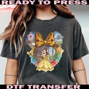 Disney Princess Belle Dtf Transfer, Ready to Press, Iron On, Disney ...