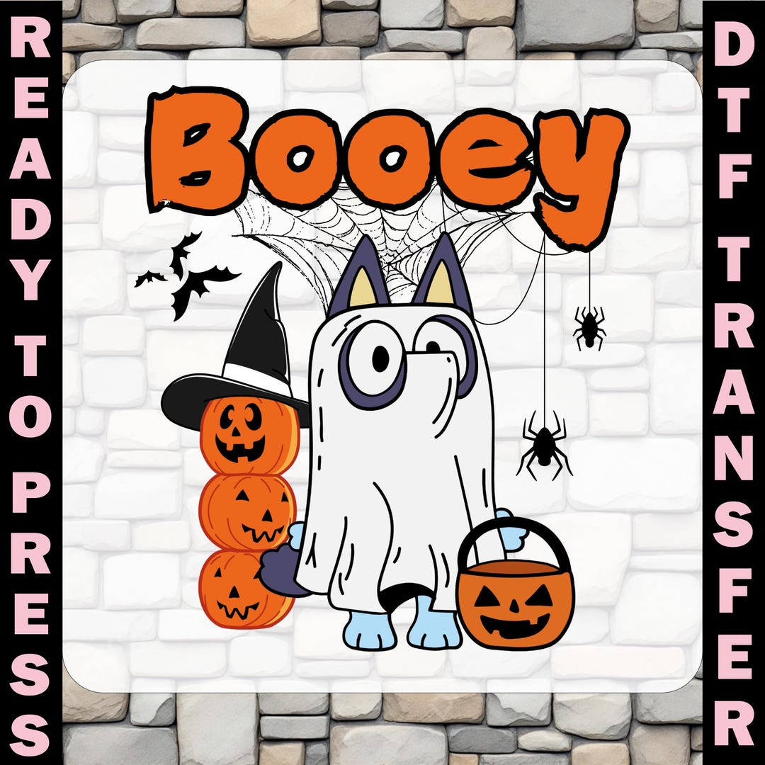 Booey Ghost Halloween DTF Transfer: Ready to Press Iron On - Etsy