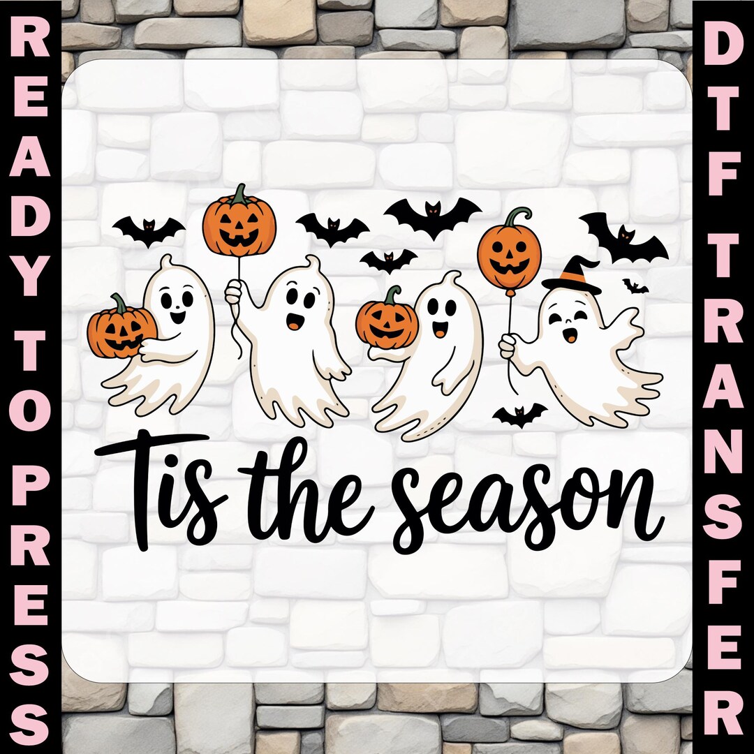 Halloween Ghost DTF Transfer, Ready to Press, Pumpkin Season - Etsy