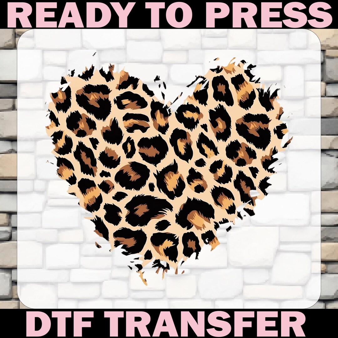 Leopard Print Heart DTF Transfer, Valentine's Day Iron On - Etsy