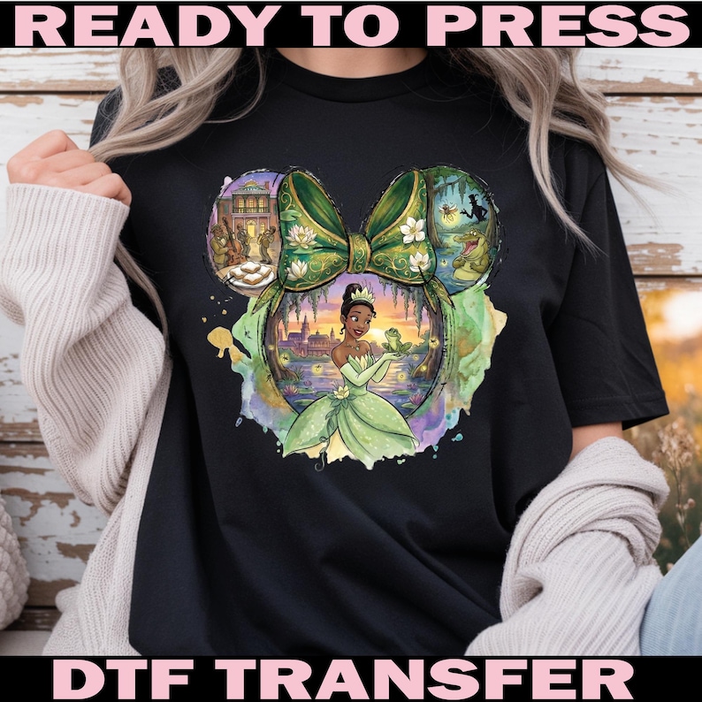 Disney Princess Tiana Dtf Transfer, Ready to Press, Princess and the ...