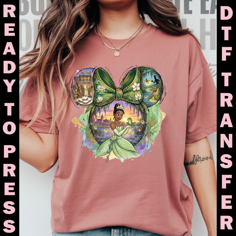 Disney Princess Tiana Dtf Transfer, Ready to Press, Princess and the ...