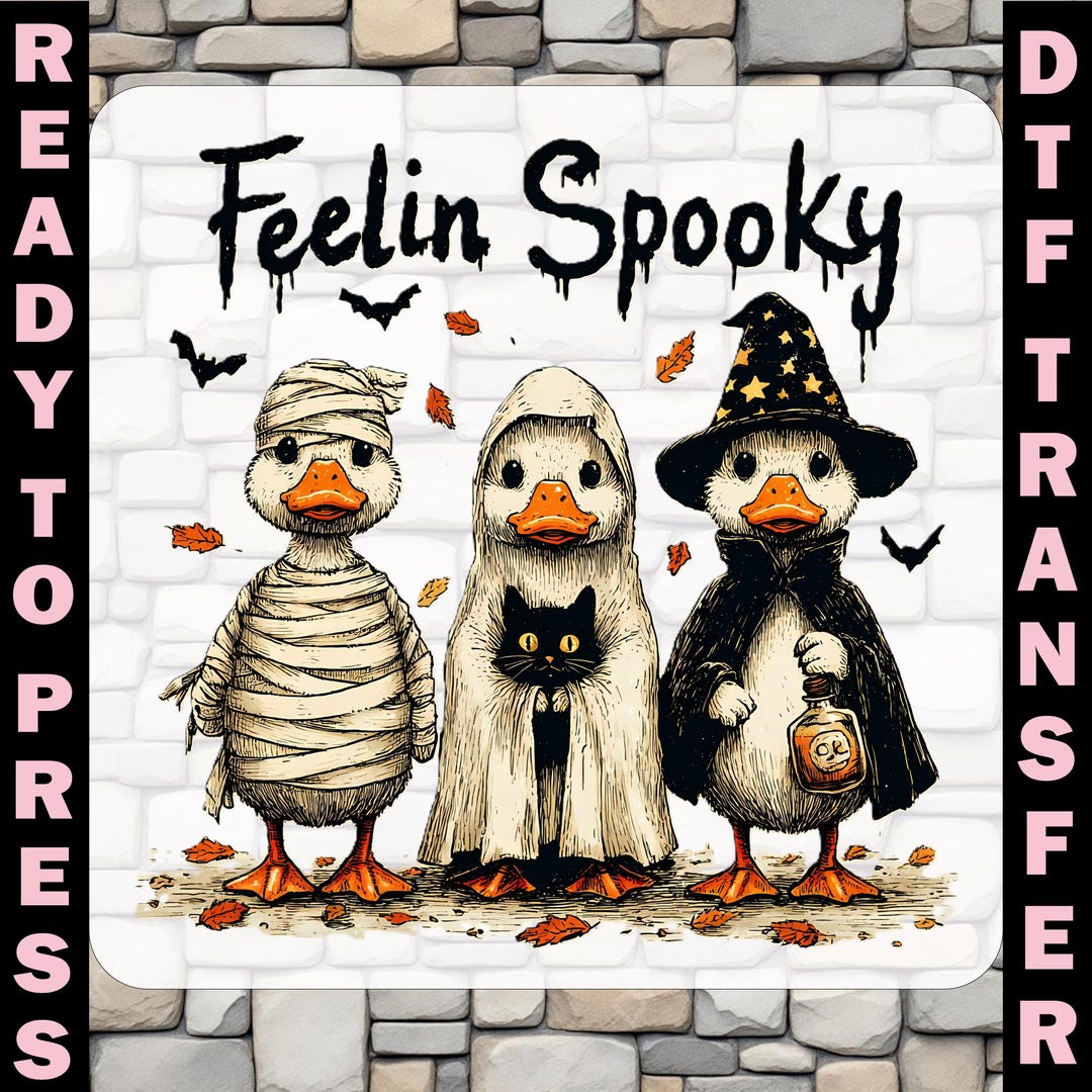 Feelin Spooky Transfer, Halloween Goose Ready to Press, Mummy Goose ...