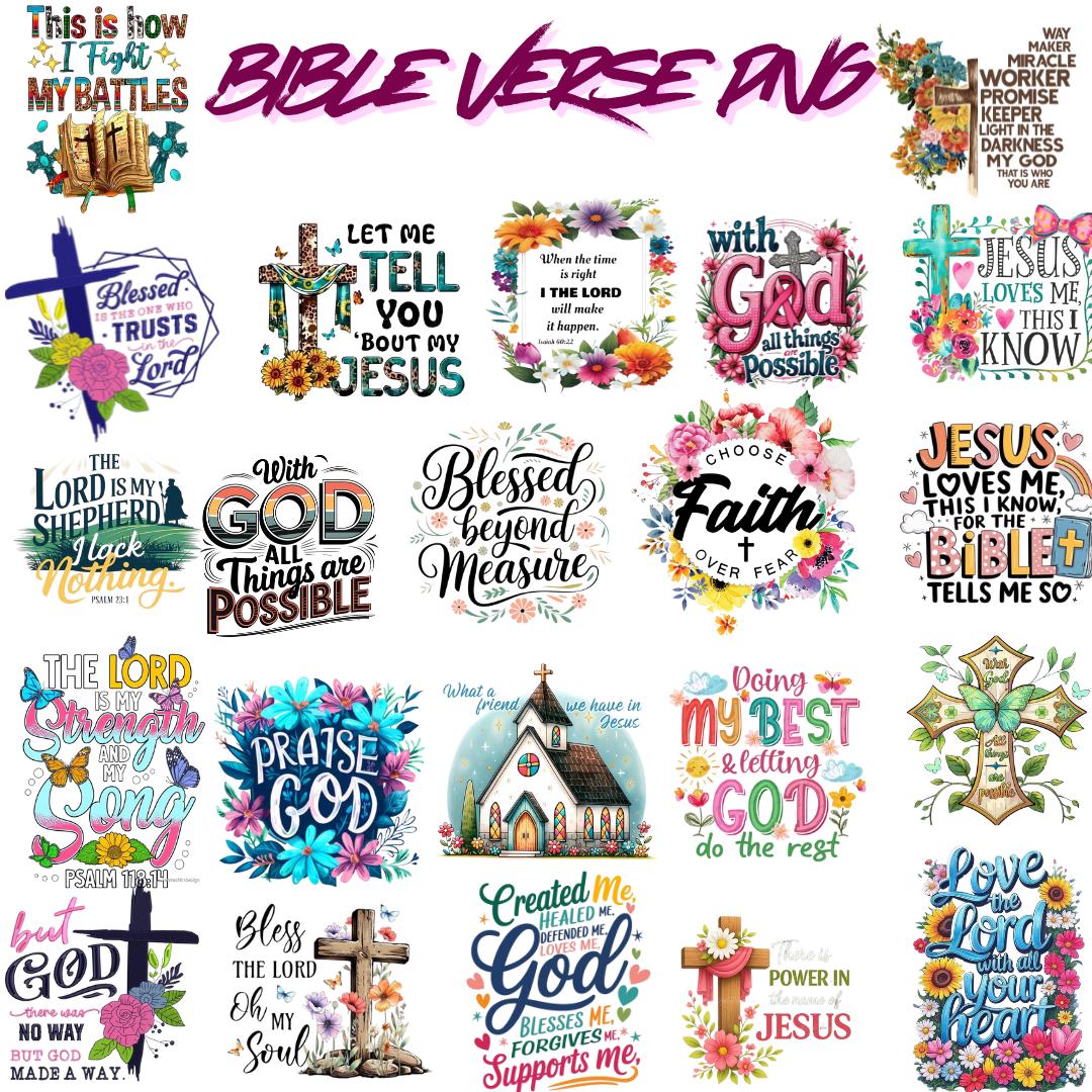 Bible Verse PNG Bundle: Christian Scripture Designs (digital Download ...