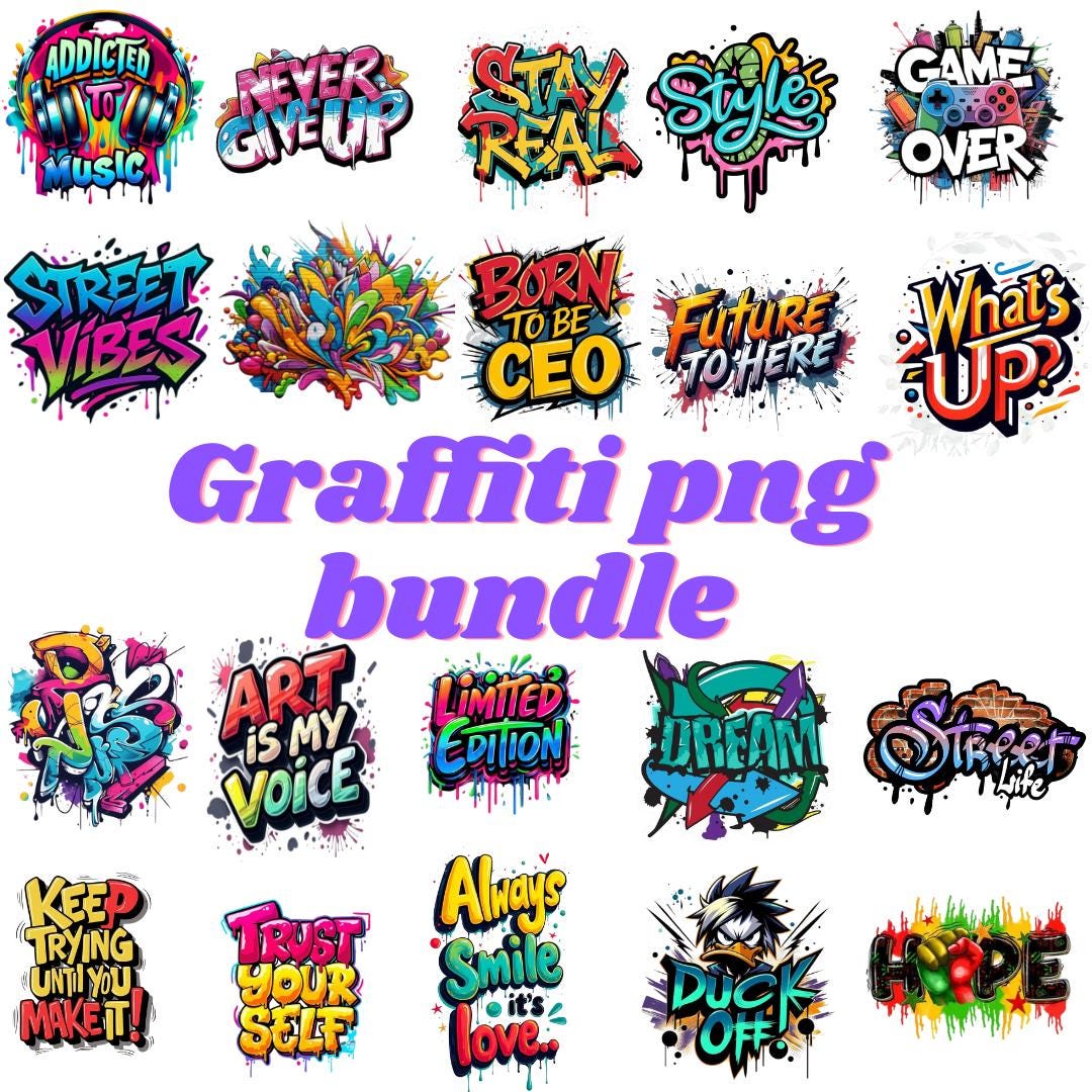 Graffiti PNG Bundle | Street Art Graphics (digital Download) - Etsy