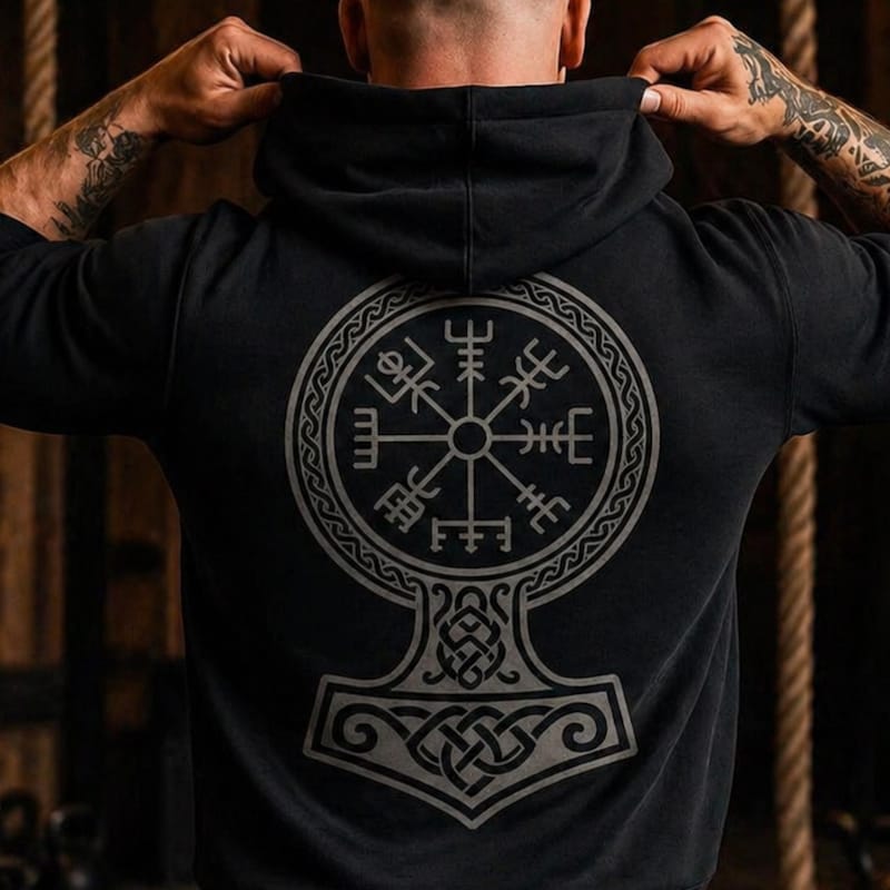 Viking Thor Hammer Hoodie - Etsy