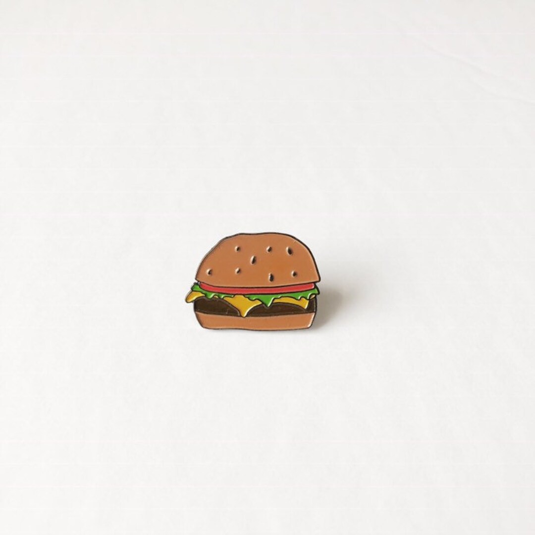 Burger Enamel Pin - Etsy