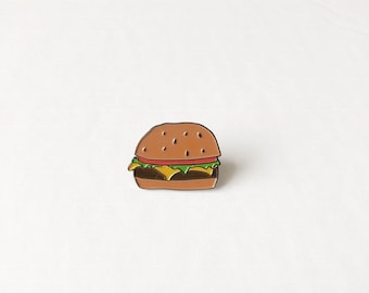 Cat Burger Enamel Pin - Etsy