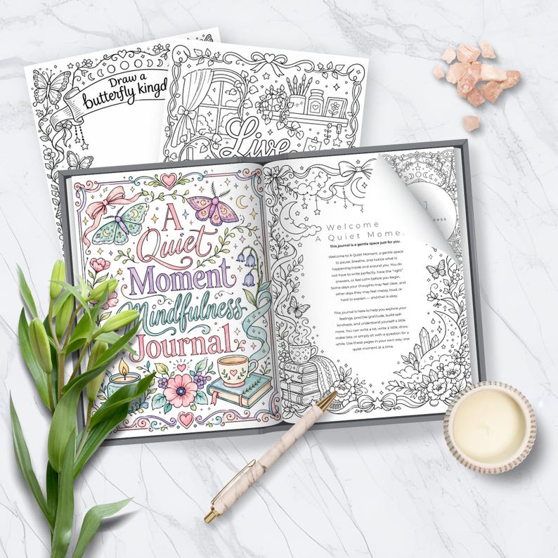 A Quiet Moment Mindfulness Coloring Journal | 74 Pages for Teens + 50 ...