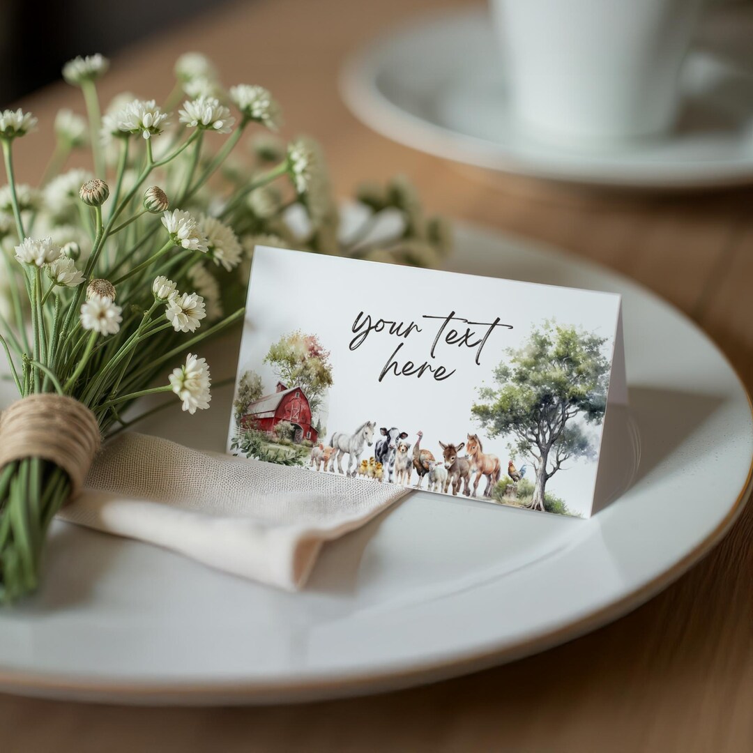 Farm Animals Food Labels 3.5x2" Folded + Bonus 8.5x11 | Red Barn Party ...