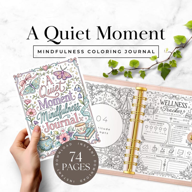 A Quiet Moment Mindfulness Coloring Journal | 74 Pages for Teens + 50 ...