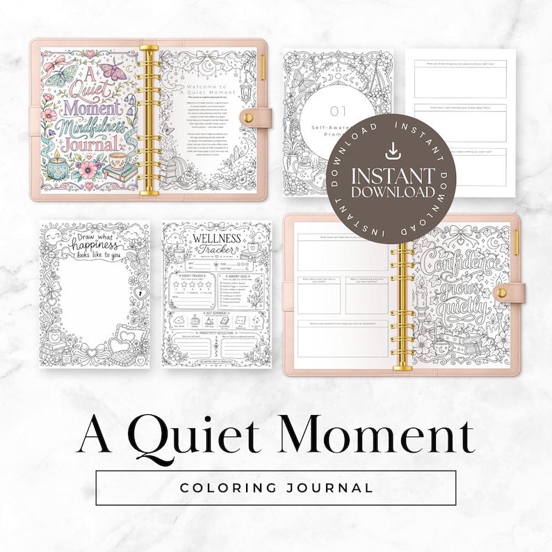 A Quiet Moment Mindfulness Coloring Journal | 74 Pages for Teens + 50 ...