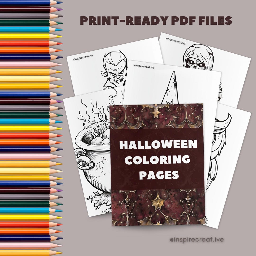 Halloween Coloring Pages | 20+ Printable Kids Activities (PDF) - Etsy