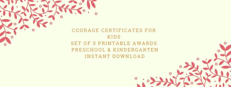 Set of 5 Courage Certificates for Kids | Printable Bravery Award ...