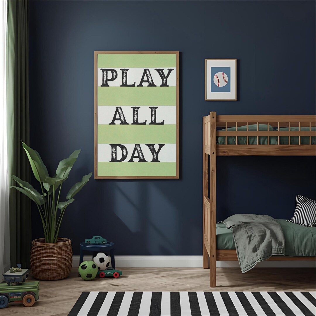 Play All Day Poster for Kids Room - Inspiring Decor - Fun and ...