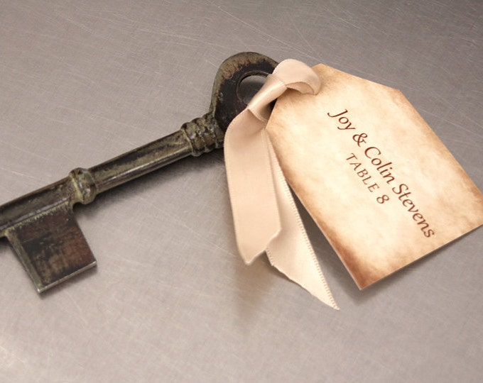 Wedding Place Cards - Vintage Key Tag - Escort Cards Favor Tag Custom ...