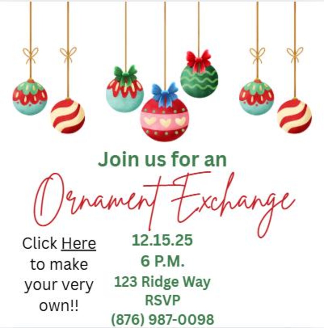 Ornament Exchange Invitation - Etsy