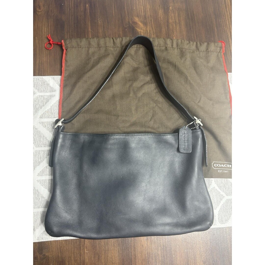 Vintage Coach 9407 Black Leather Legacy Shoulder Bag Slim Handbag Purse ...