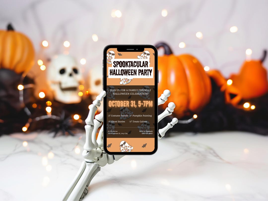 Spooktacular Halloween Party Invitation - Customizable, Editable ...