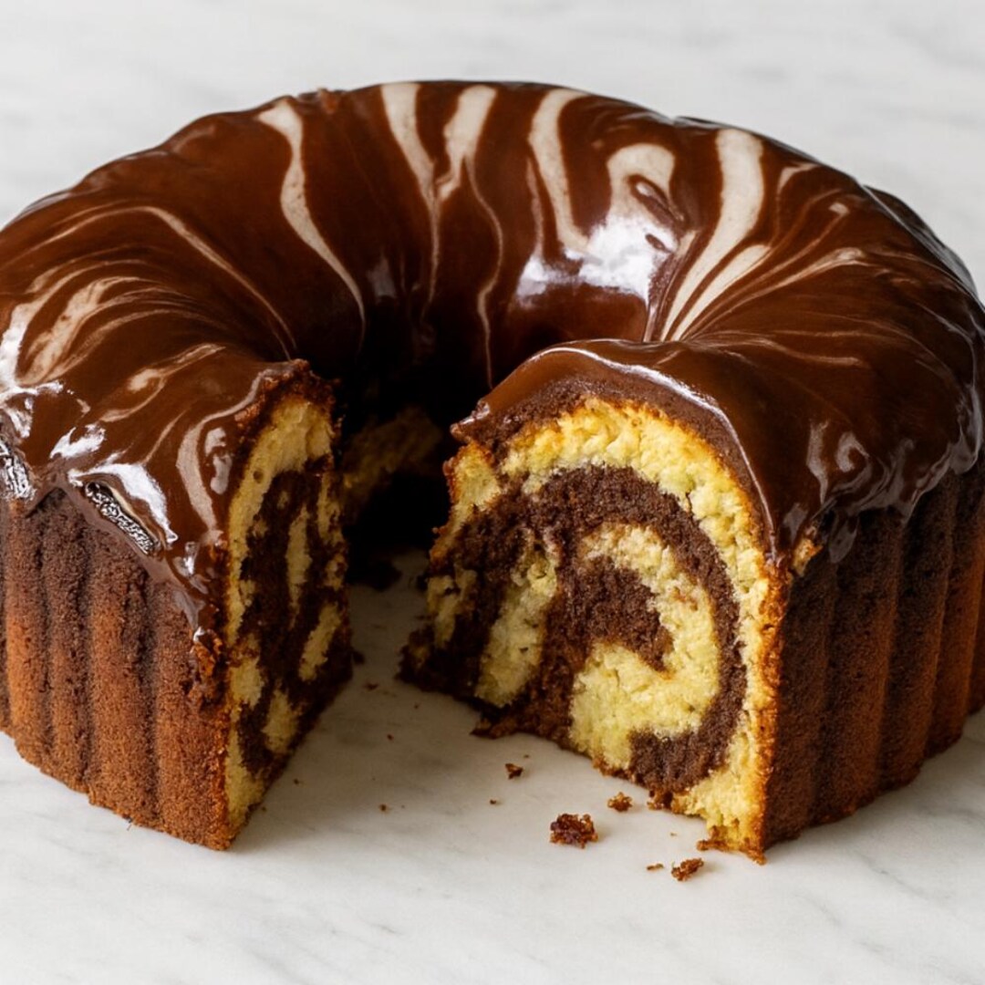 Gâteau marbré velouté au chocolat et à la vanille (téléchargement PDF ...