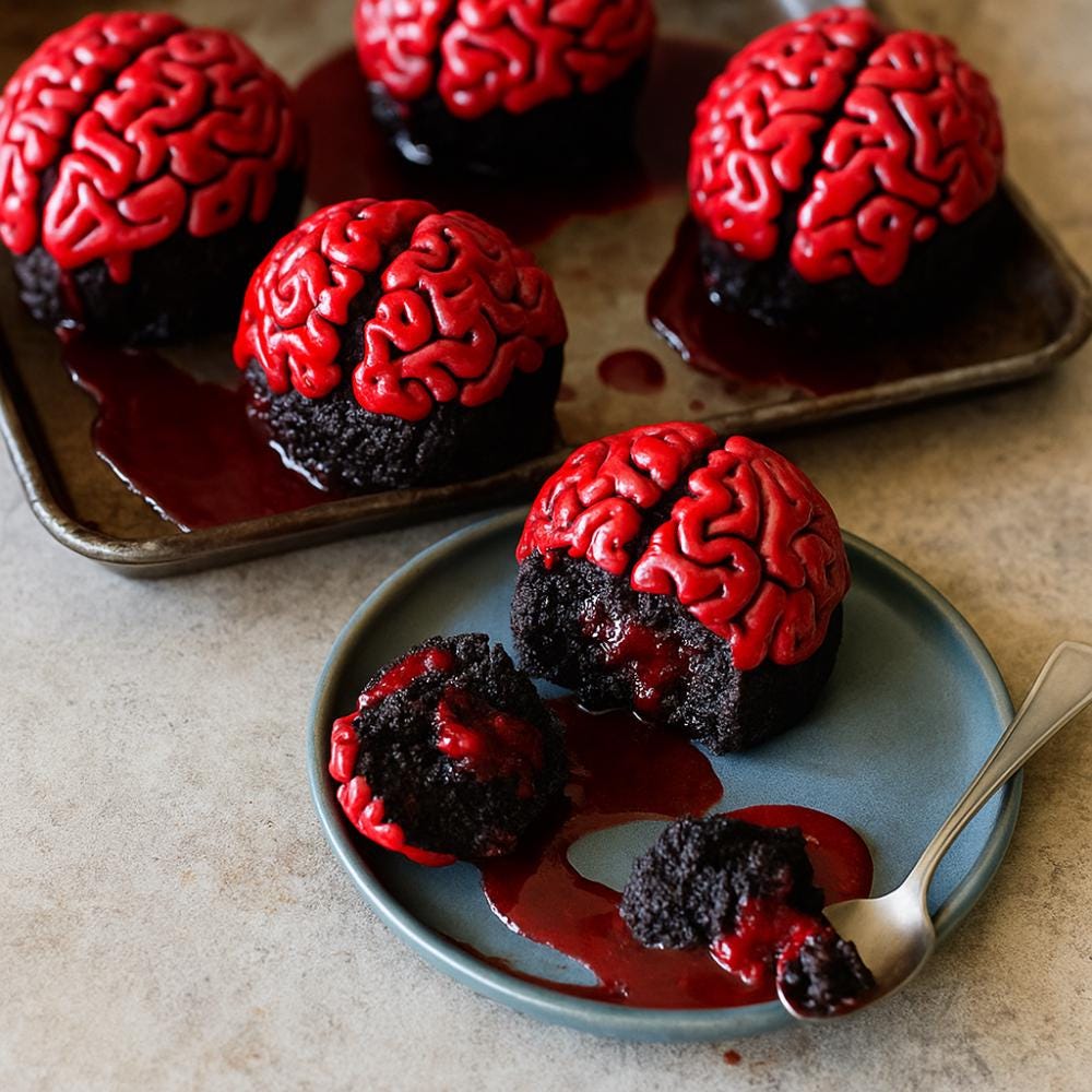 Creepy Halloween Brain Cakes (instant PDF Download) - Etsy