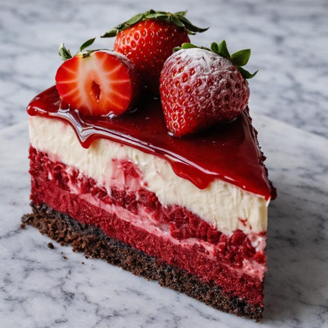Ruby Strawberry Velvet Cheesecake Delight (instant PDF Download) - Etsy
