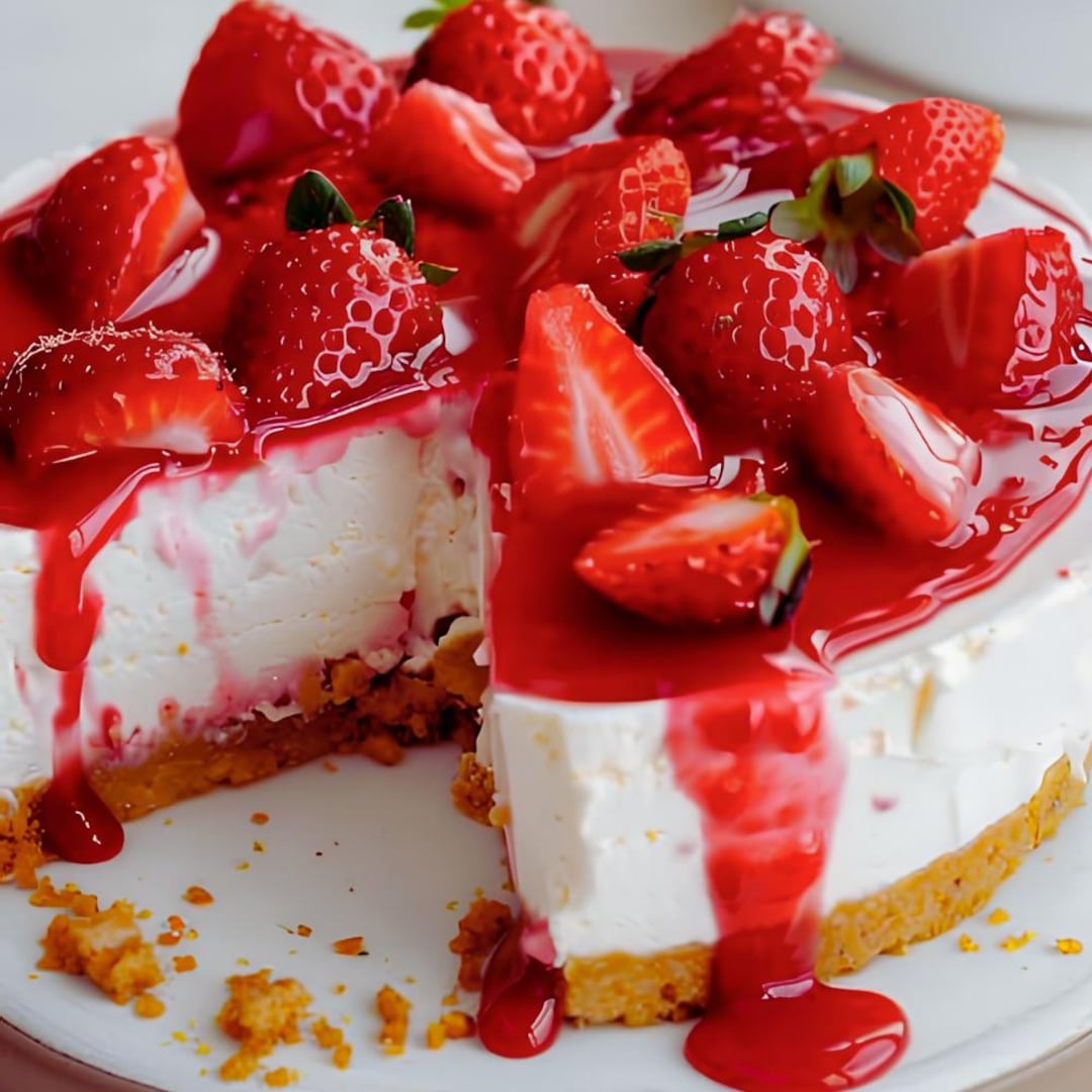 Recette de gâteau au fromage aux fraises PDF | Dessert cuit au four ...