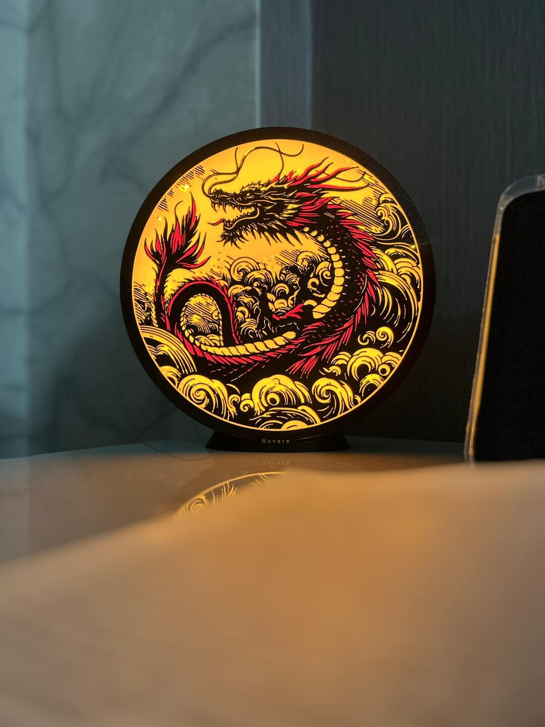Japanese Dragon LED Lamp: Mystical Fantasy Night Light - Etsy