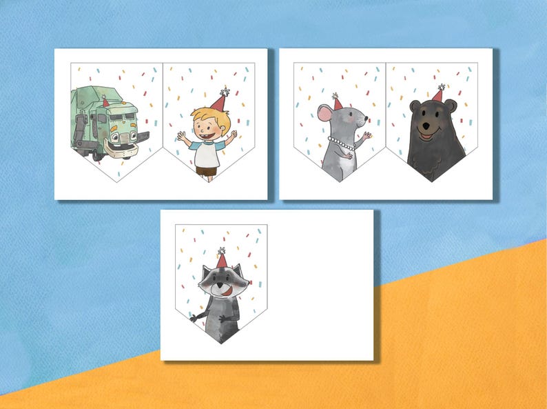 Printable Trash Truck Netflix Birthday Banderines Banners Gran Camión ...