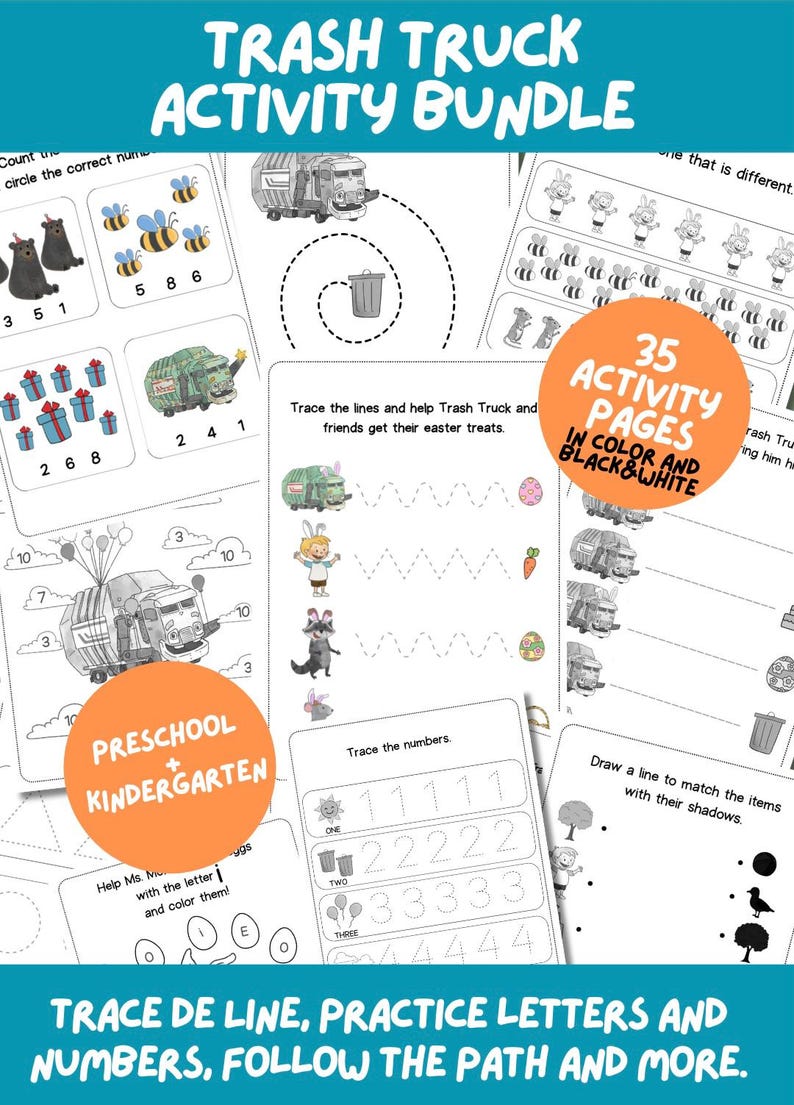 Printable Trash Truck Netflix Birthday Cake Toppers Decoration Gran ...