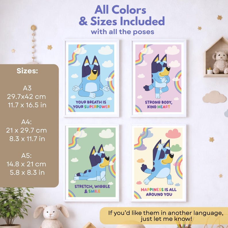 Printable Bluey Affirmation Posters for Kids | DIY Positive Quotes Wall ...