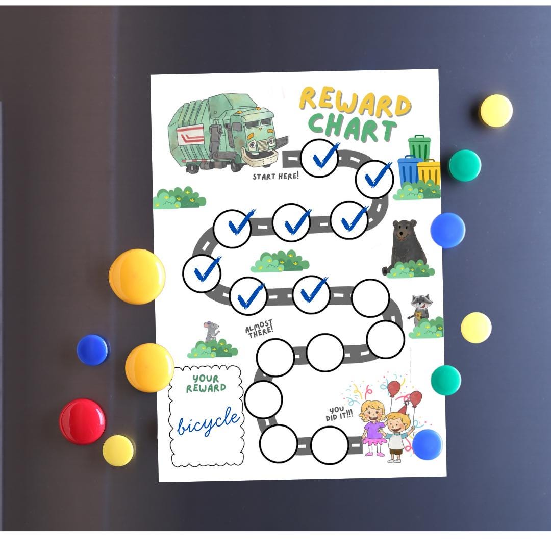 Trash Truck Reward Chart Behaivour Chart Printable DIY Digital Download ...