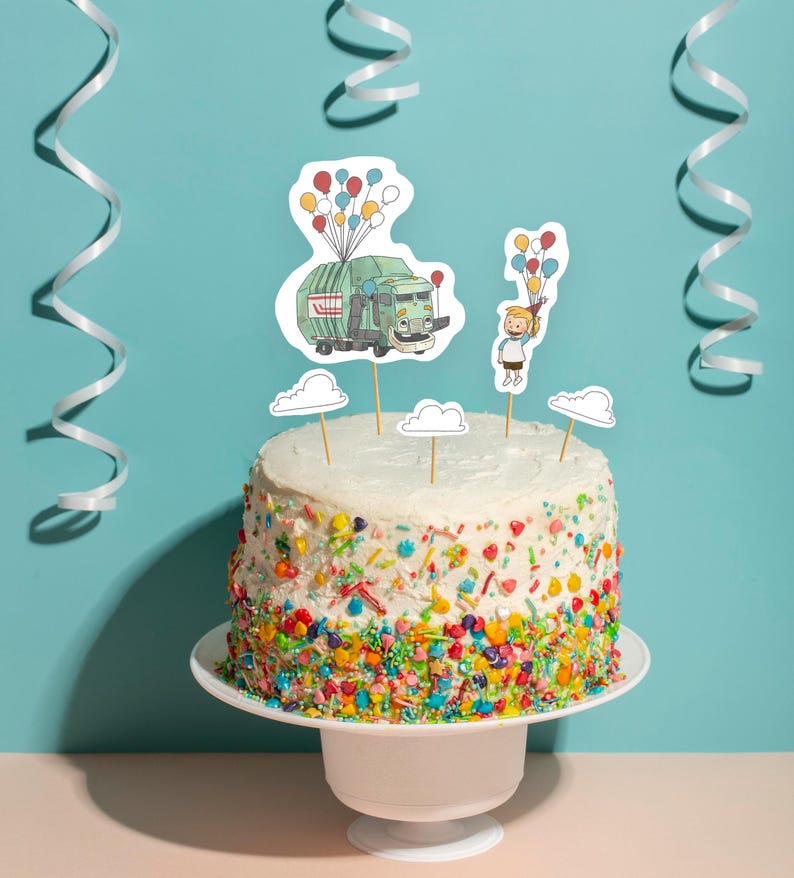 Printable Trash Truck Netflix Birthday Cake Toppers Decoration Gran ...
