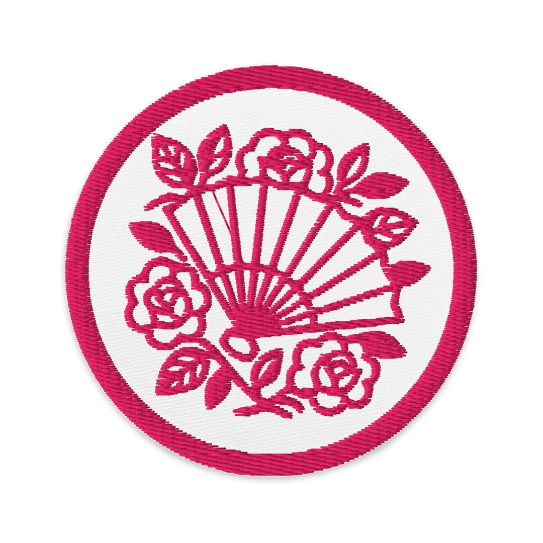 Regency Fan Floral Emblem Patch | Jane Austen Emma Inspired Embroidery ...