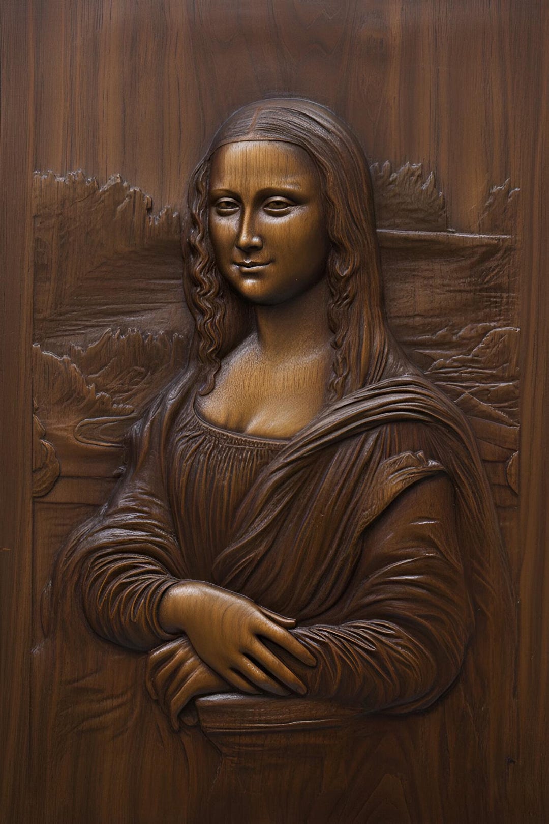 Digital Mona Lisa STL, 3D Relief File for CNC Router, Wood Carving ...
