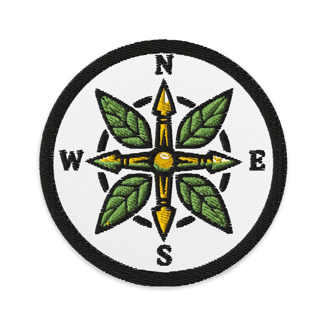 Jungle Compass Rose Embroidery Patch – Adventure Explorer Iron-on & Sew ...