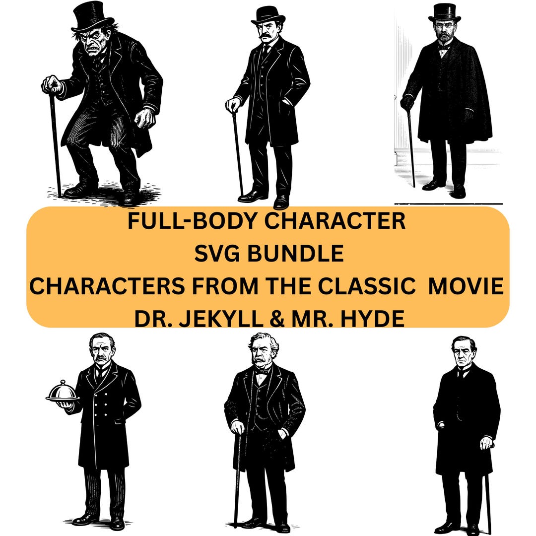Dr Jekyll and Mr Hyde SVG Bundle | Classic Gothic Characters | PNG ...