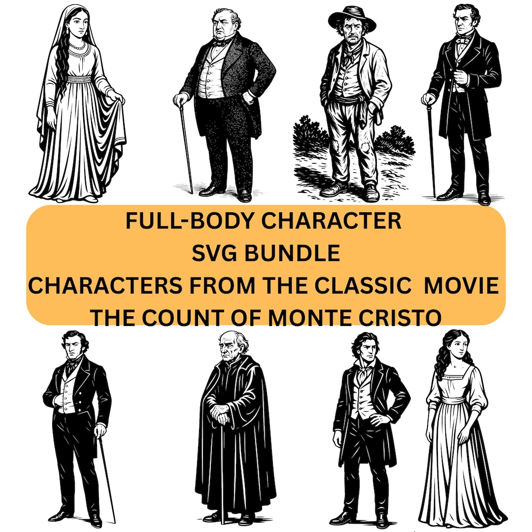 Count of Monte Cristo SVG Bundle | Classic Character Illustrations ...