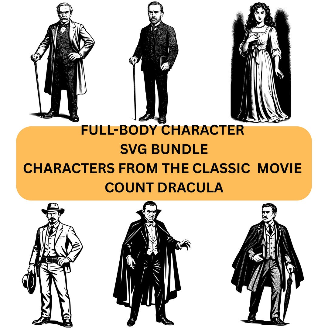 Count Dracula SVG Bundle | Classic Vampire Characters PNG | Gothic ...
