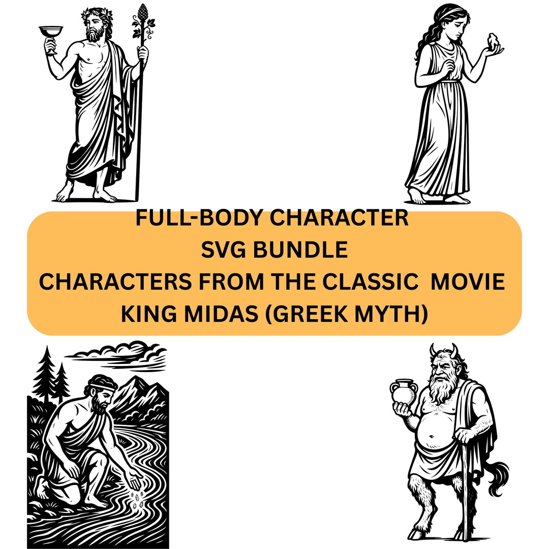 King Midas SVG Bundle | Greek Mythology Characters | 300 DPI PNG for ...