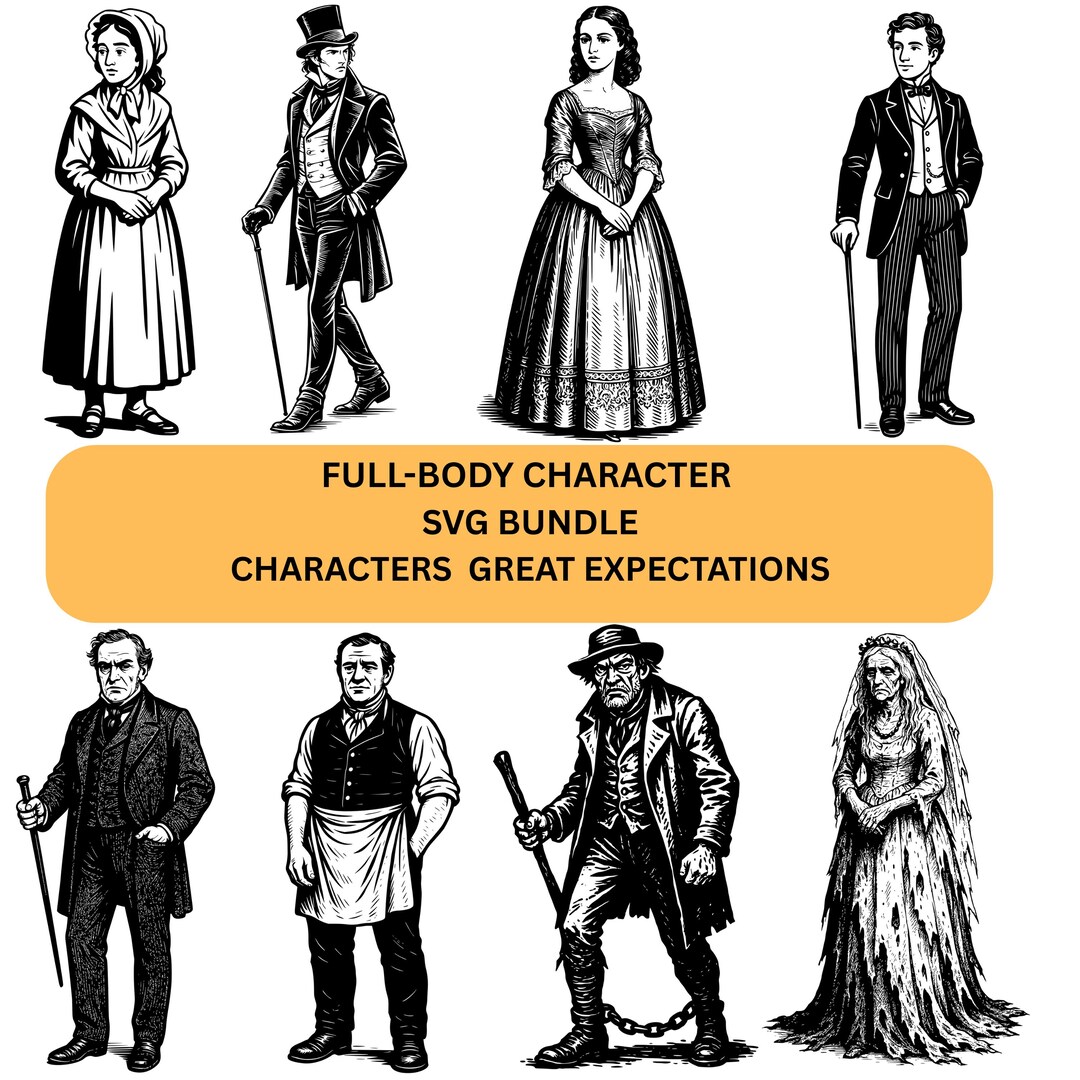 Great Expectations Characters SVG Bundle | Classic Dickens Pngs for ...