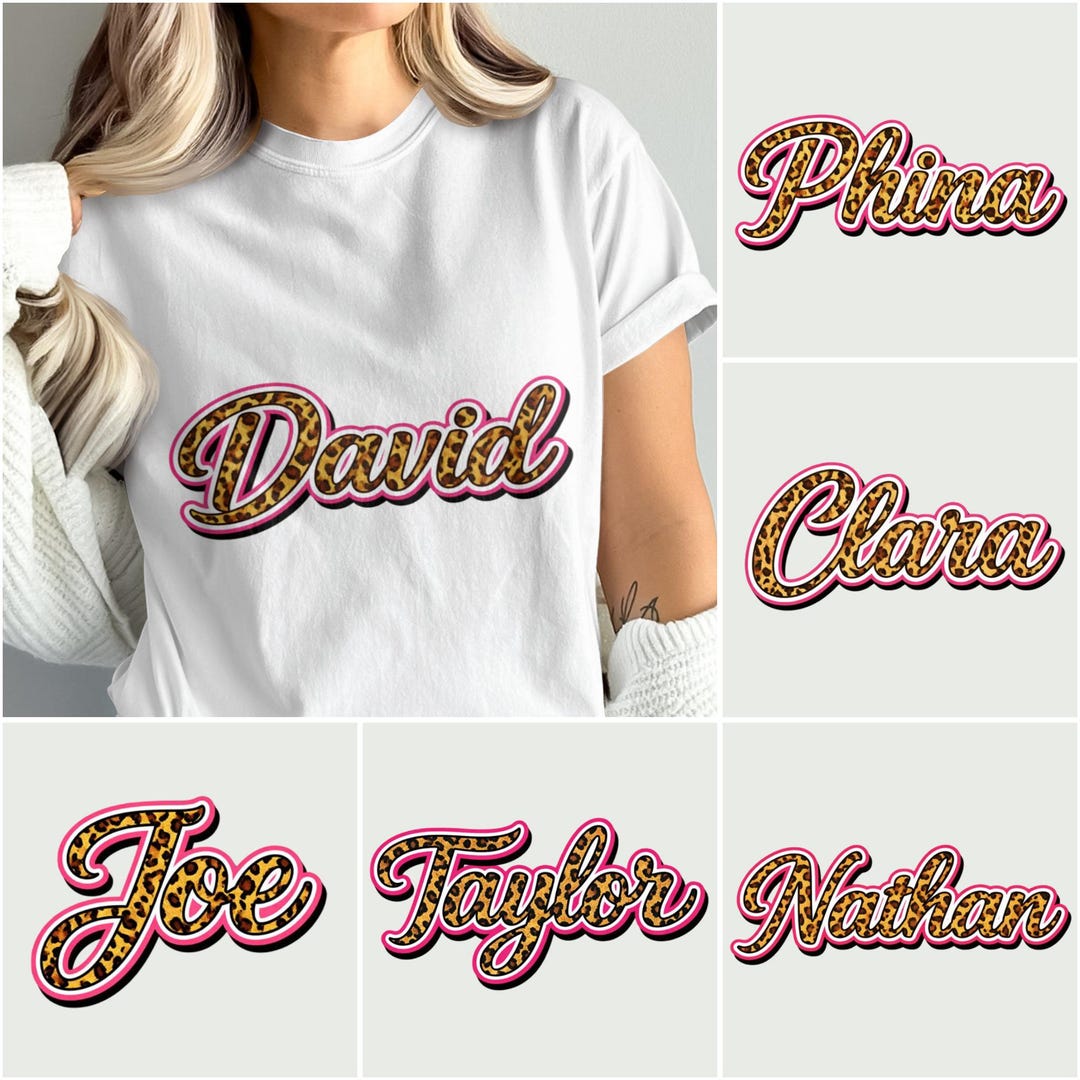 Custom Leopard Name PNG, Personalized Cheetah Print Name Design, DIY ...