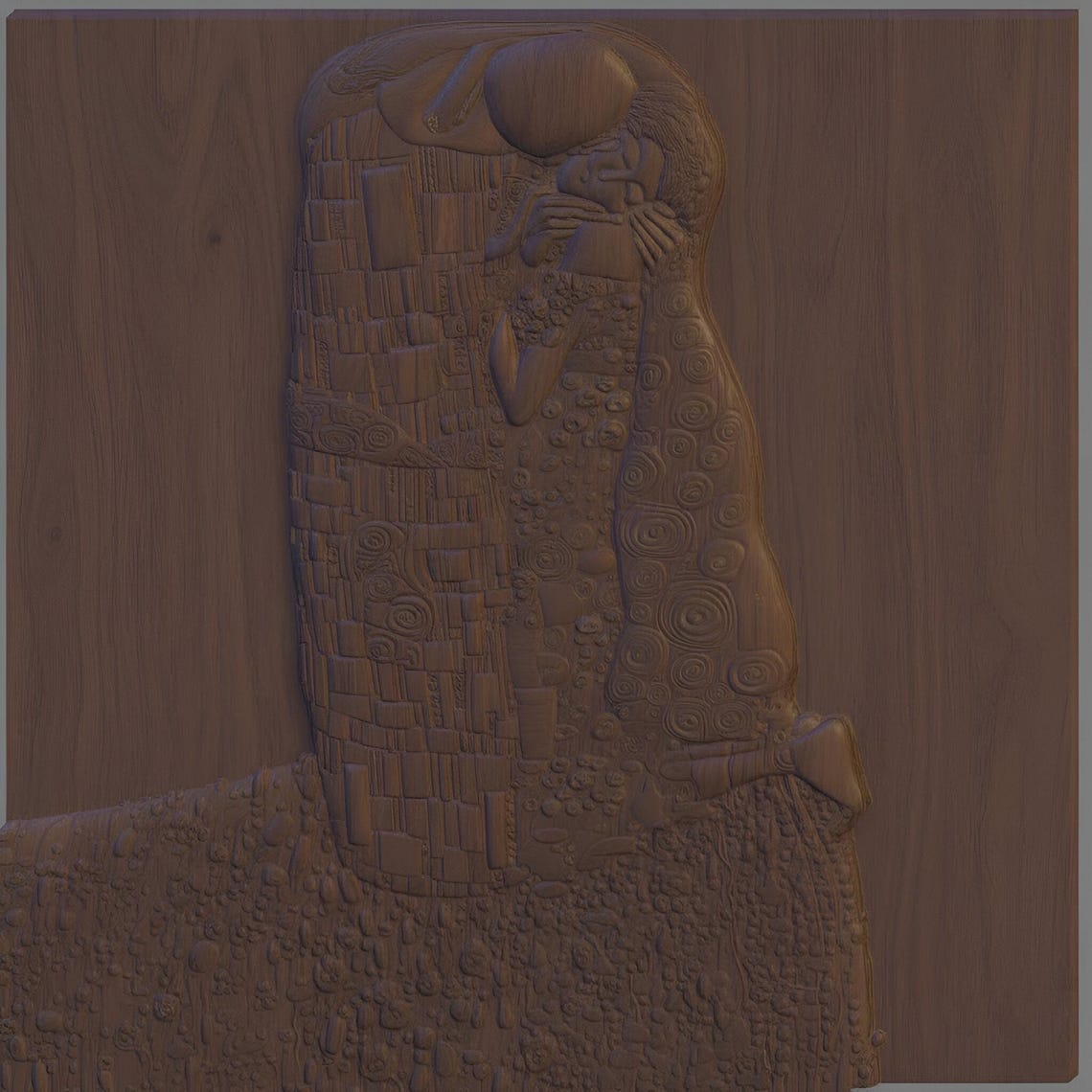 The Kiss 3D STL File, Gustav Klimt CNC Art, Digital Download for Wood ...