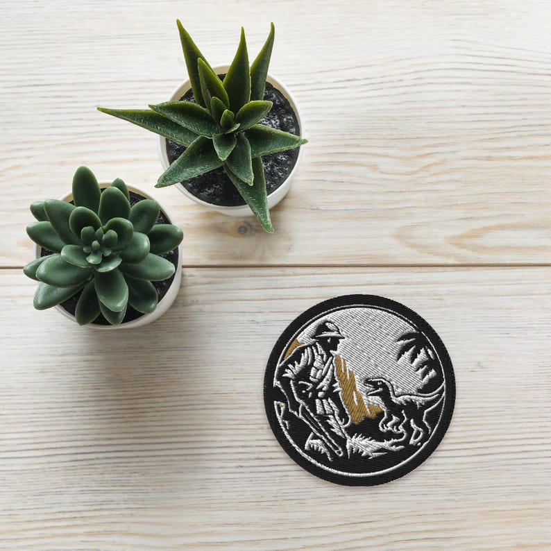 Victorian Explorer Vs Dinosaur Embroidery Patch - Etsy