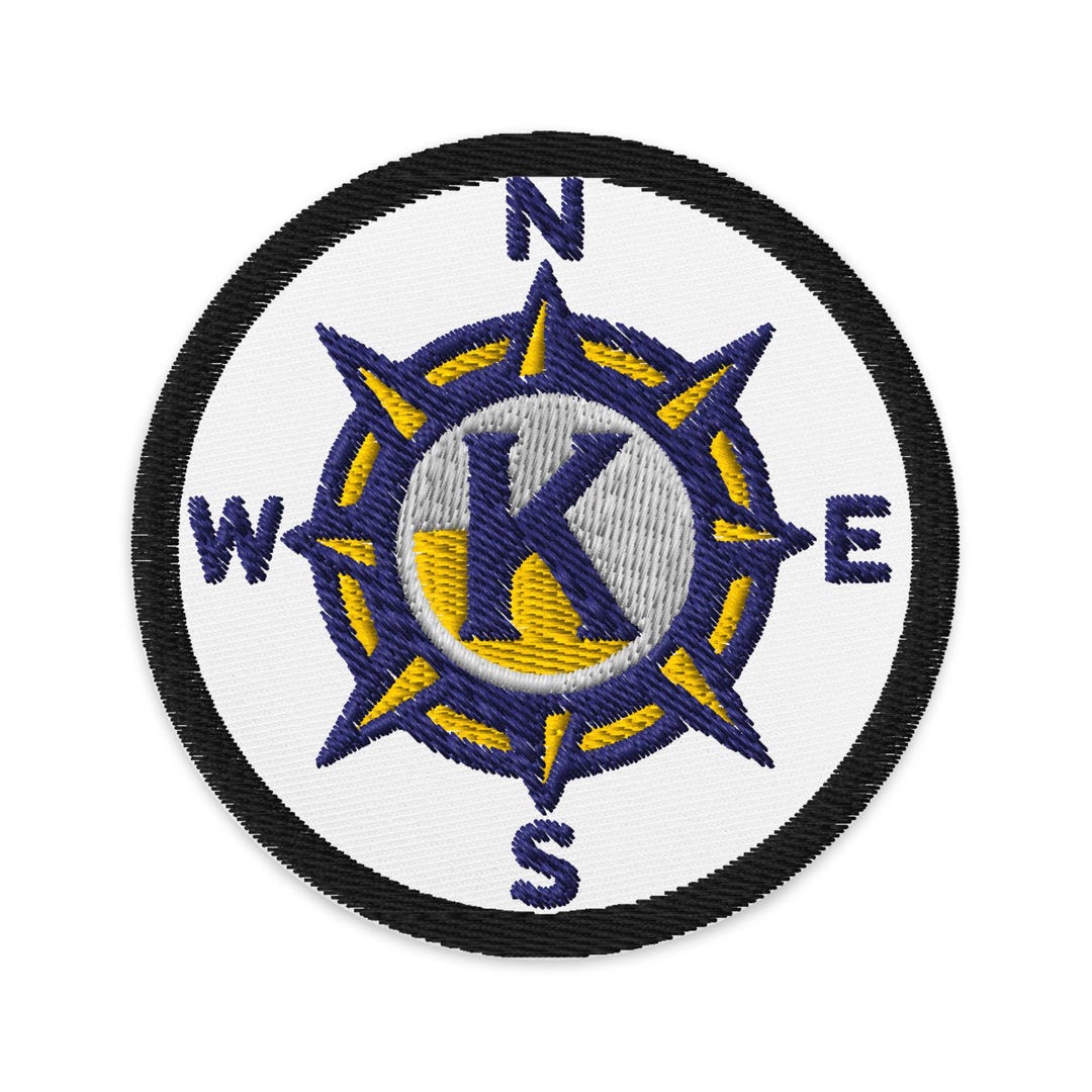 Compass Rose “K” Embroidery Patch - Etsy
