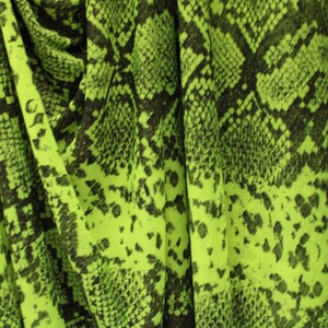 4-way Stretch Printed Mesh Fabric - Neon Green Snake - Etsy