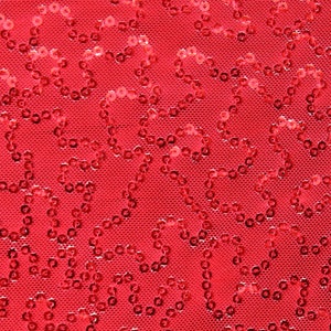 4-way Stretch Sequin Mesh Printed Fabric - Red - Etsy