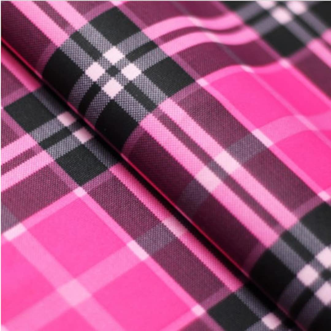 4-way Stretch Printed Spandex Fabric - Fuchsia New Age Plaid - Etsy